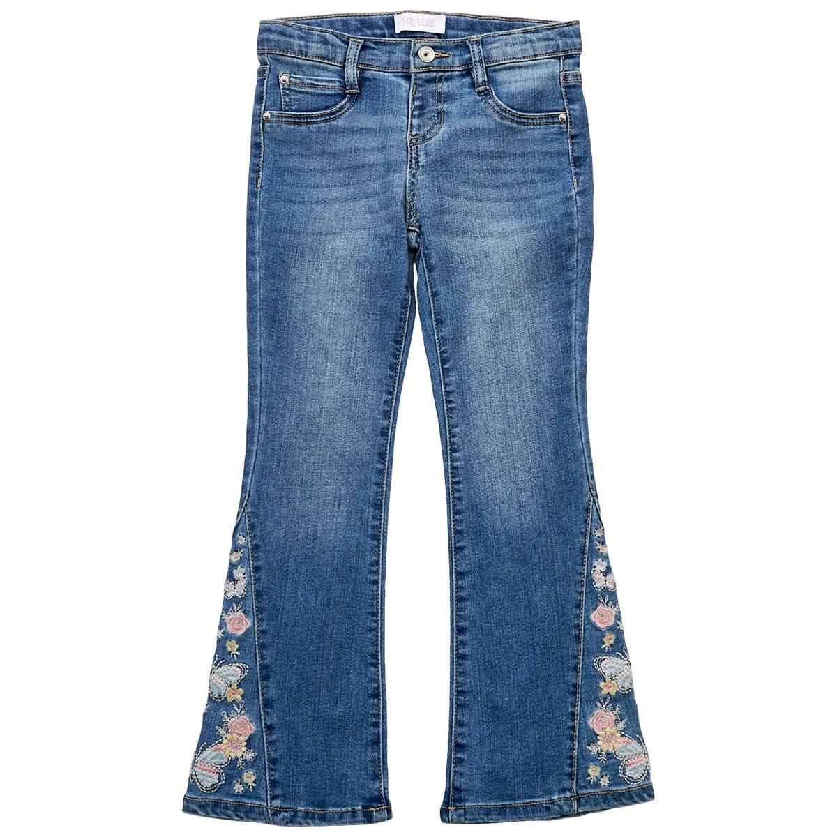 Click here for Girls (4-6x) Squeeze Flare Jeans w/ Pastel Butterf... prices
