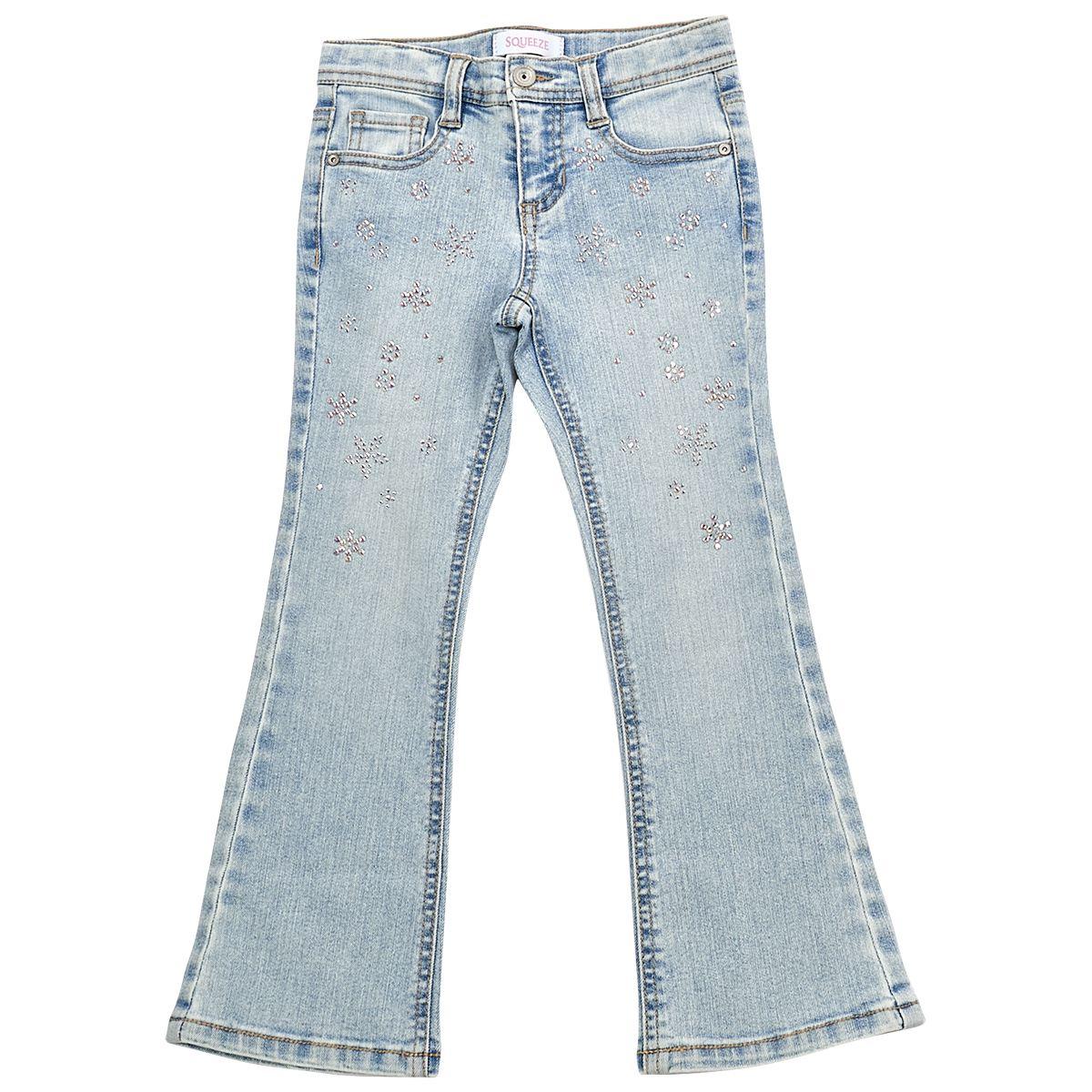 Click here for Girls (4-6x) Squeeze Flare Jeans w/ Iridescent Rhi... prices