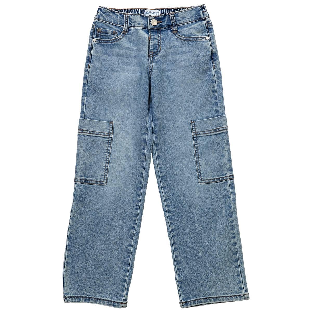 Click here for Girls (7-12) Blue Spice Straight Leg Cargo Jeans prices