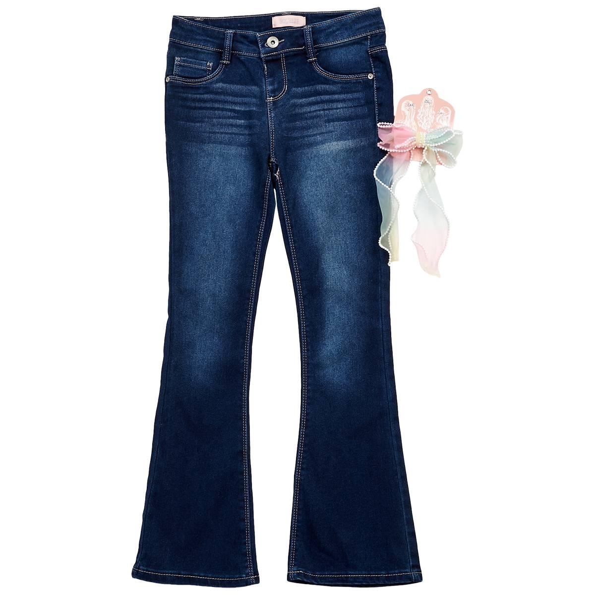 Click here for Girls (7-12) Squeeze Stretchy Flare Jeans w/ Bow H... prices