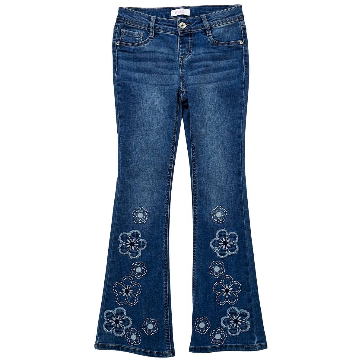 Click here for Girls (7-12) Squeeze Flare Jeans w/ Floral Patches prices