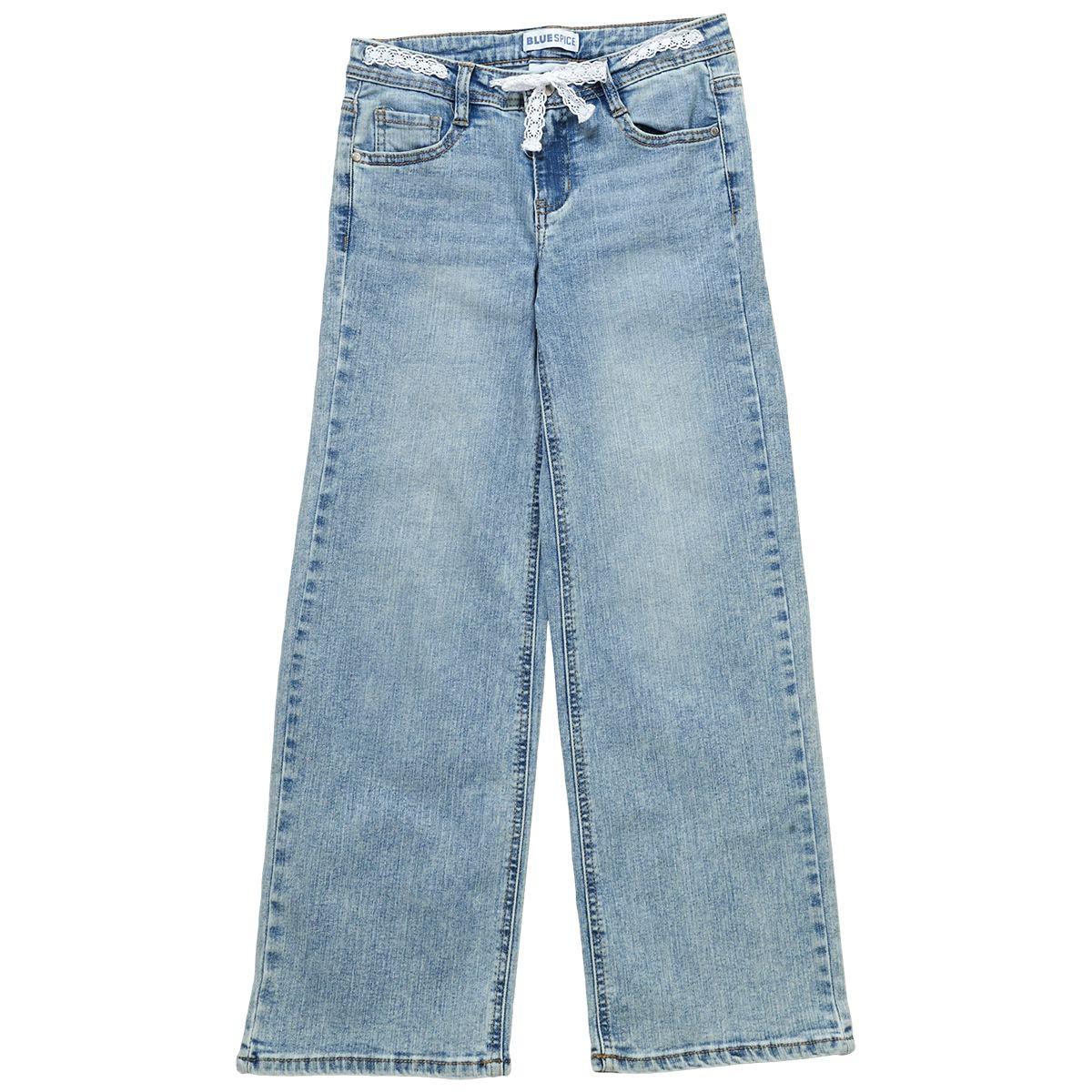 Click here for Girls (7-12) Blue Spice Wide Leg Jeans w/ Fixed Cr... prices