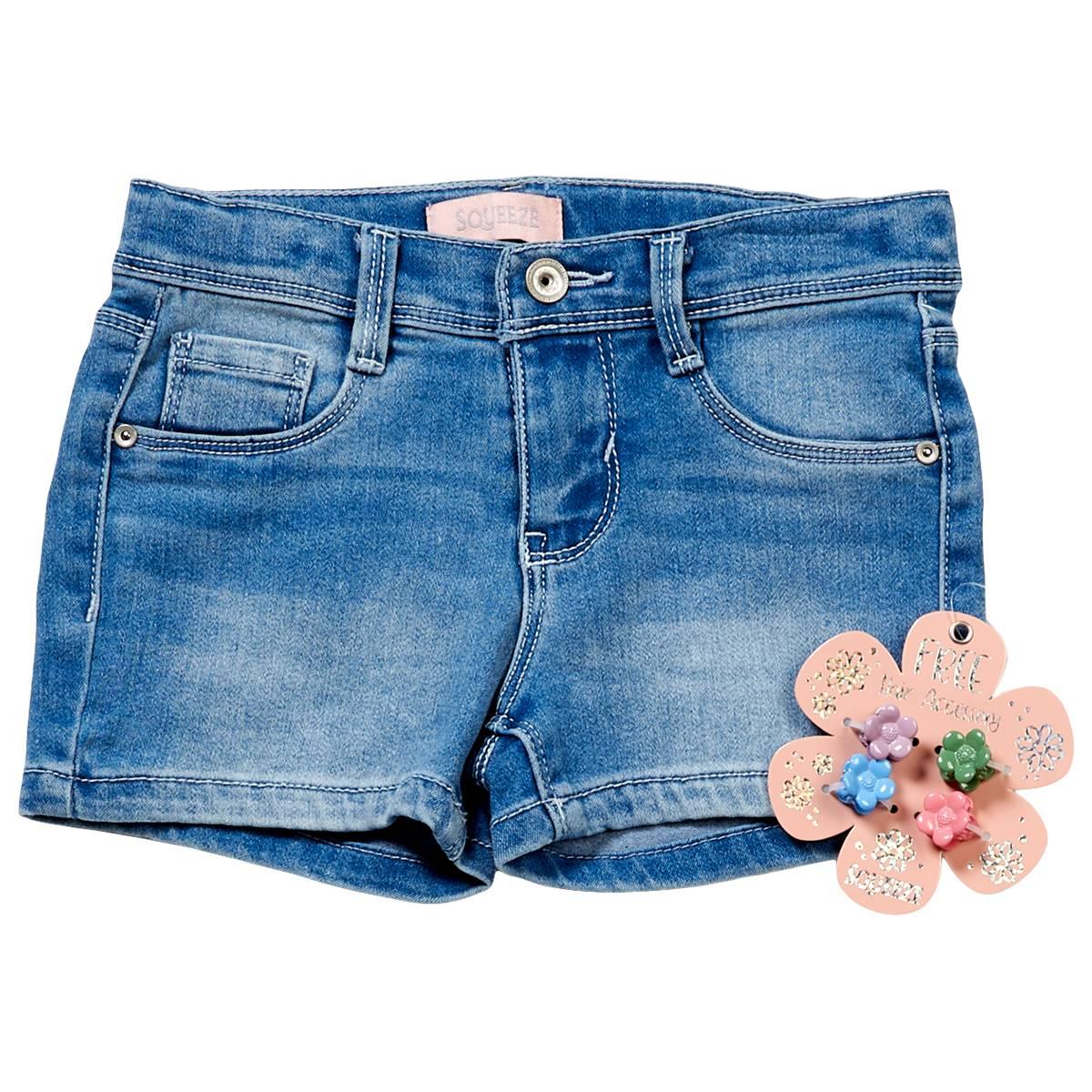 Click here for Girls (4-6x) Squeeze Denim Shorts with Hair Access... prices