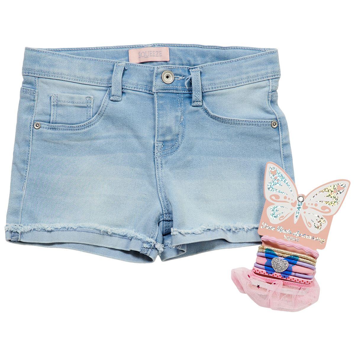 Click here for Girls (4-6x) Squeeze Fray Roll Cuff Denim Shorts/H... prices