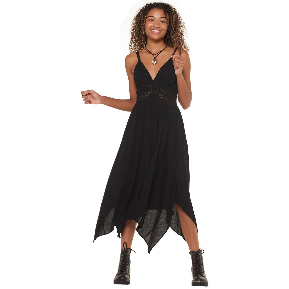 Click here for Juniors Angie Lace Trim Double Strap Hanky Midi Dr... prices