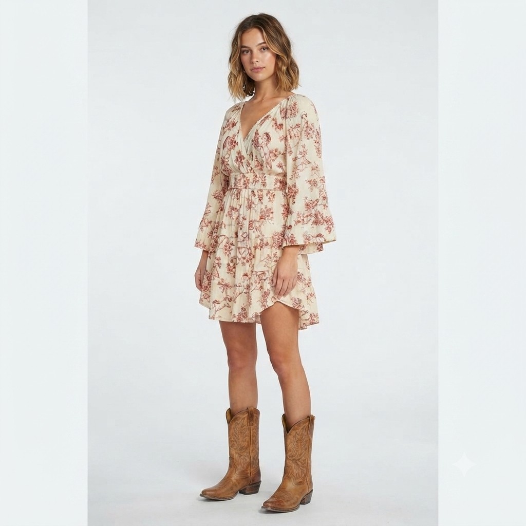 Click here for Juniors Angie Bell Sleeve Horse Print A-Line Dress prices
