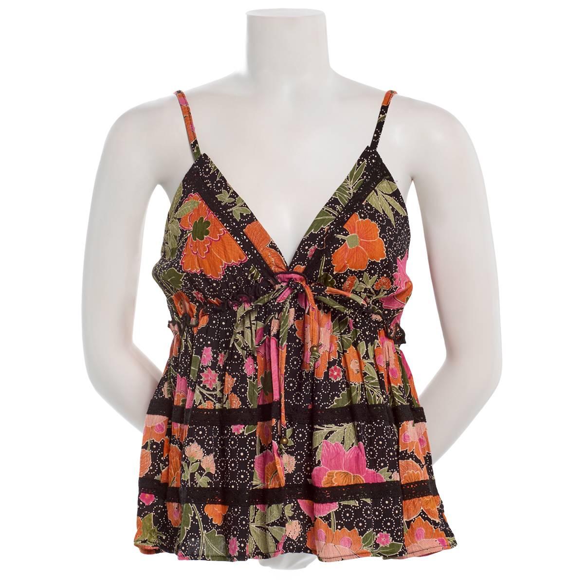 Click here for Juniors Angie Floral Print Crochet Insert Babydoll... prices