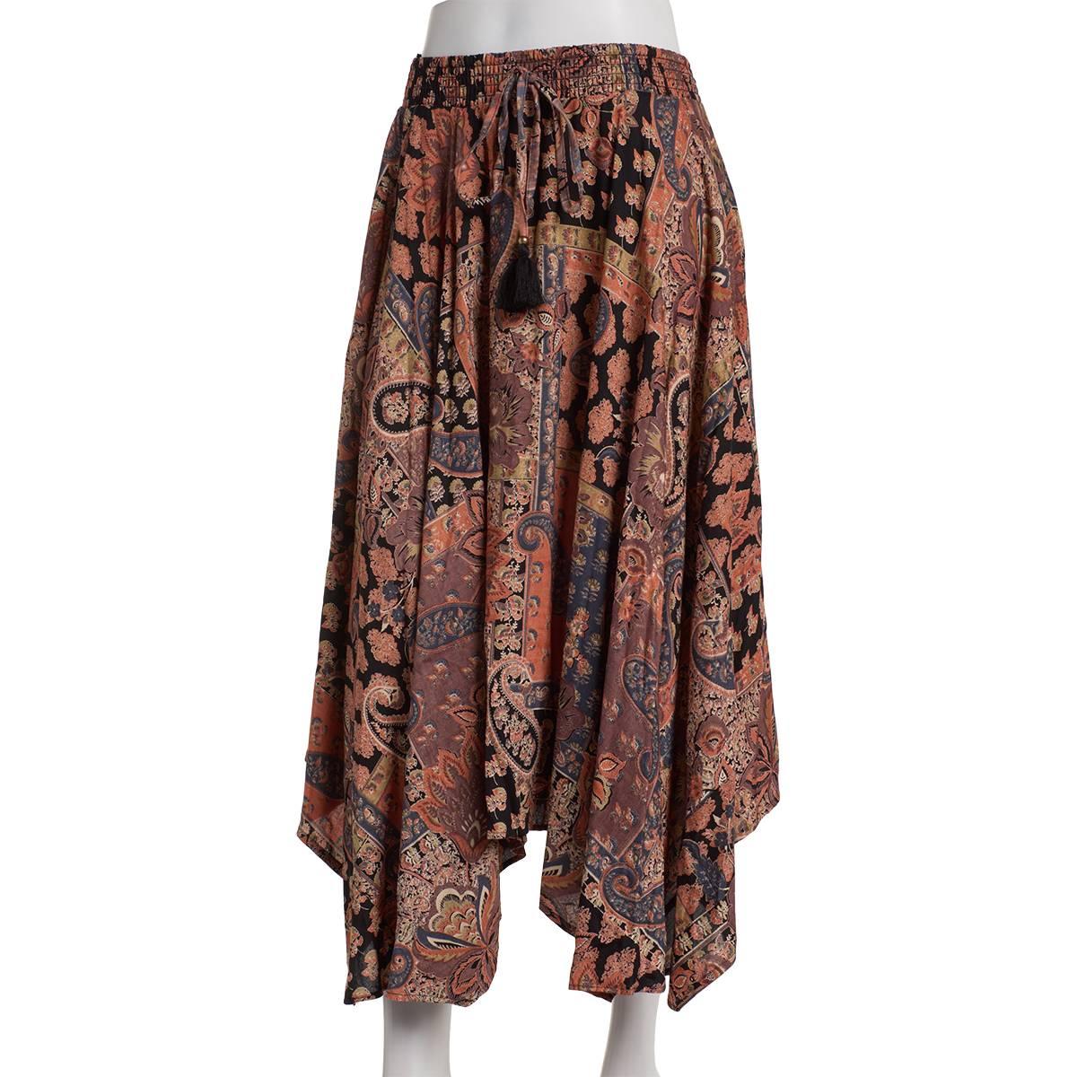 Click here for Juniors Angie Hanky Hem Boho Midi Skirt prices