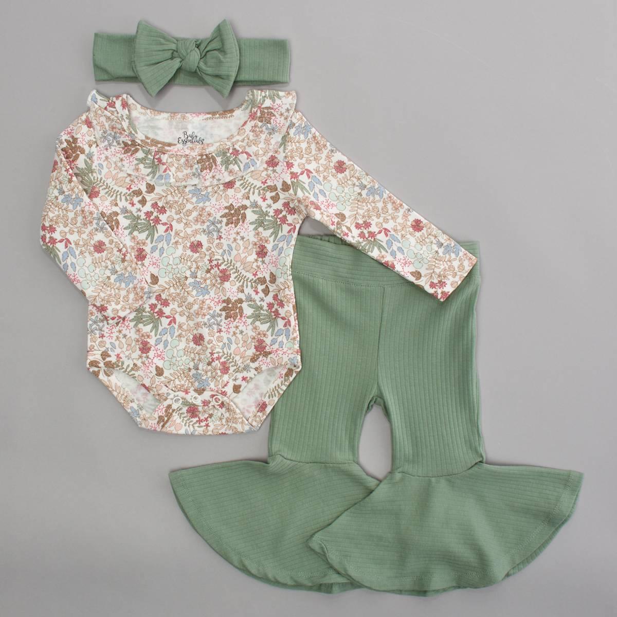 Click here for Baby Girl (3-9M) Baby Essentials(R) 3pc. Flora Bod... prices