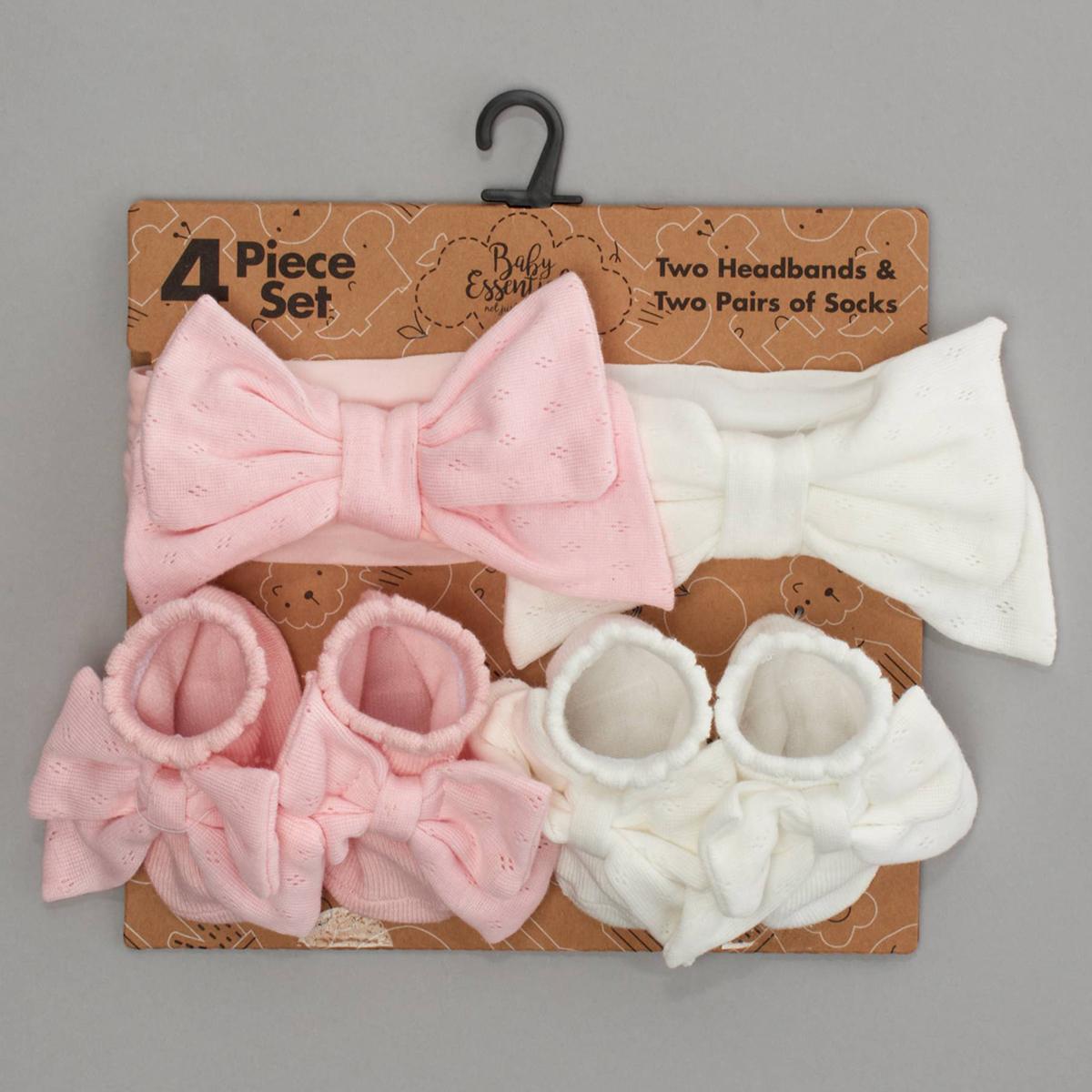 Click here for Baby Girl Baby Essentials(R) 4pc. Knit Bow Headban... prices