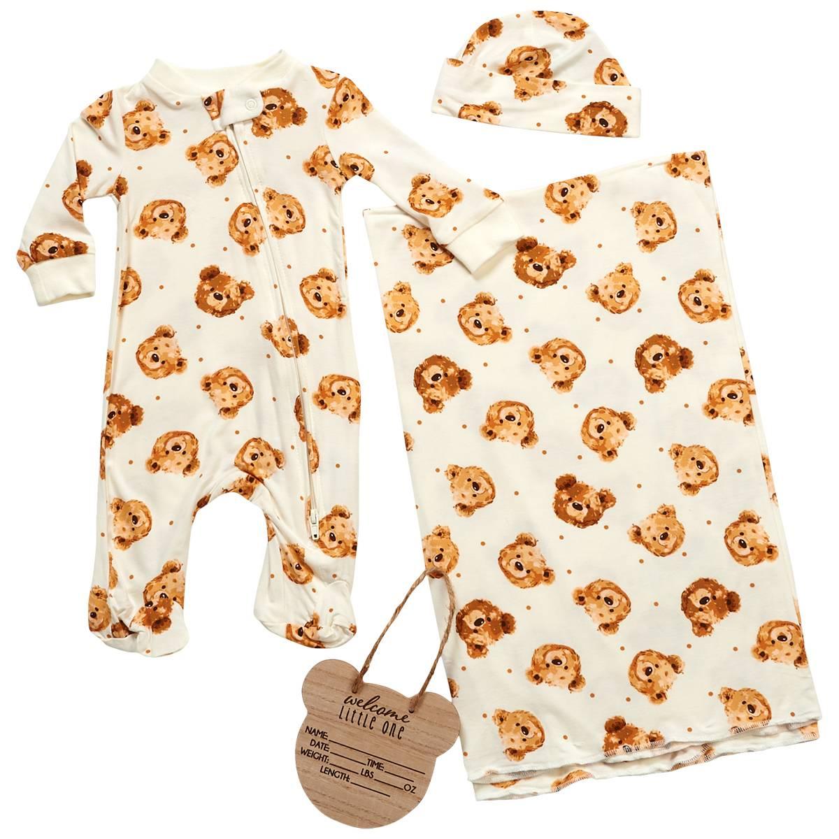 Click here for Baby Boy (NB-3M) Baby Essentials(R) 4pc. Bear Face... prices