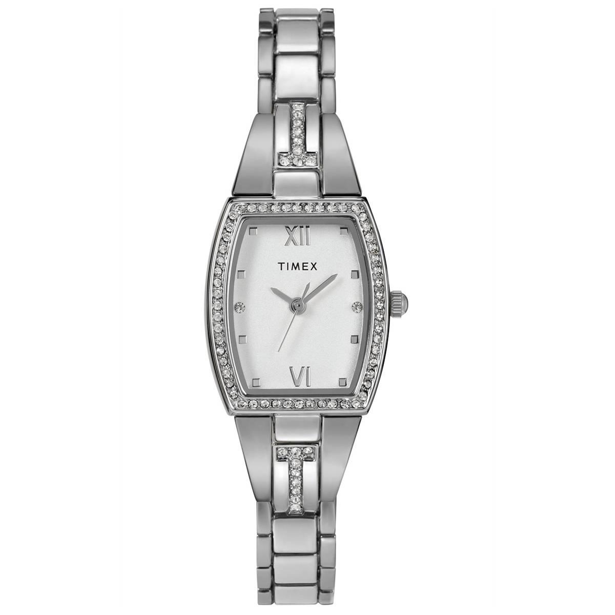 Click here for Womens Timex(R) Silver-Tone Crystal Accent Watch -... prices