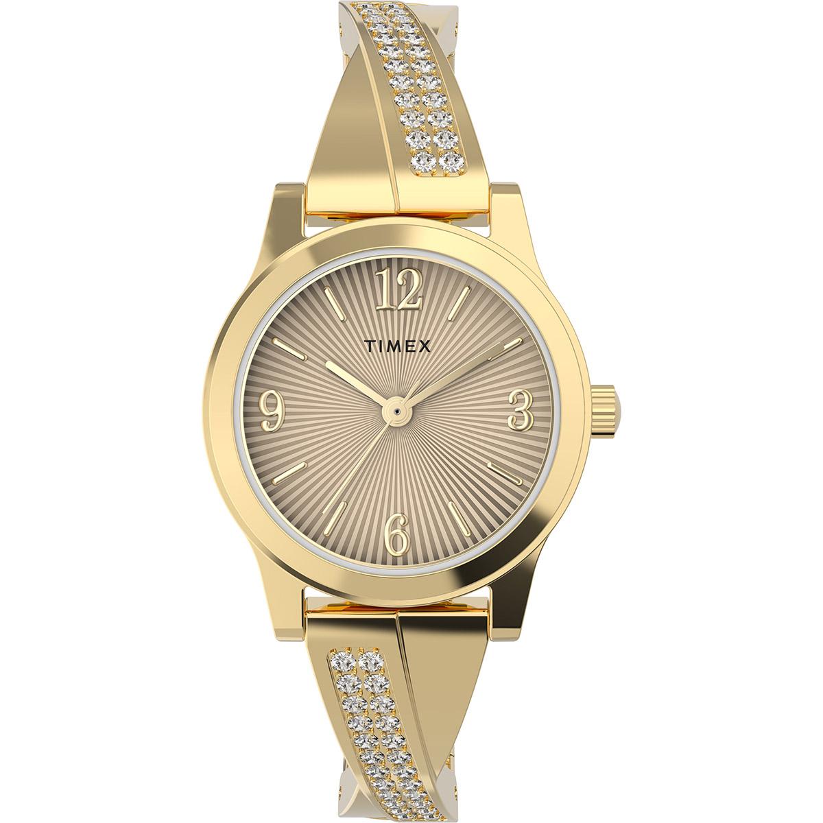 Click here for Womens Timex(R) Gold-Tone Semi-Bangle Watch - TW2Y... prices