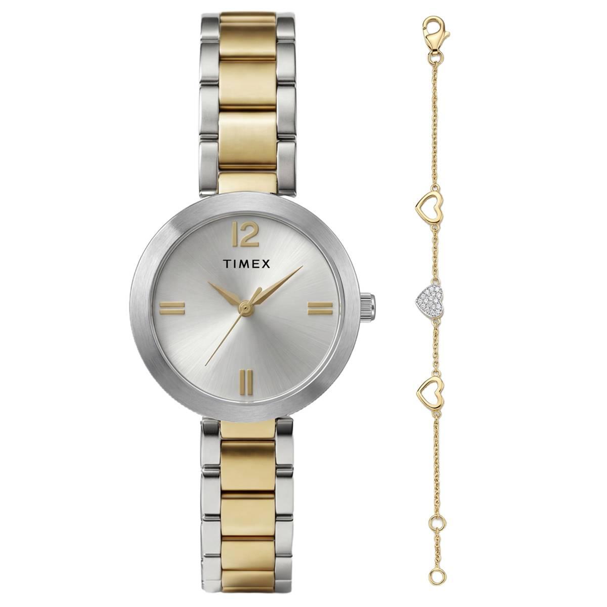 Click here for Womens Timex(R) Two-Tone Watch & Heart Bracelet Se... prices