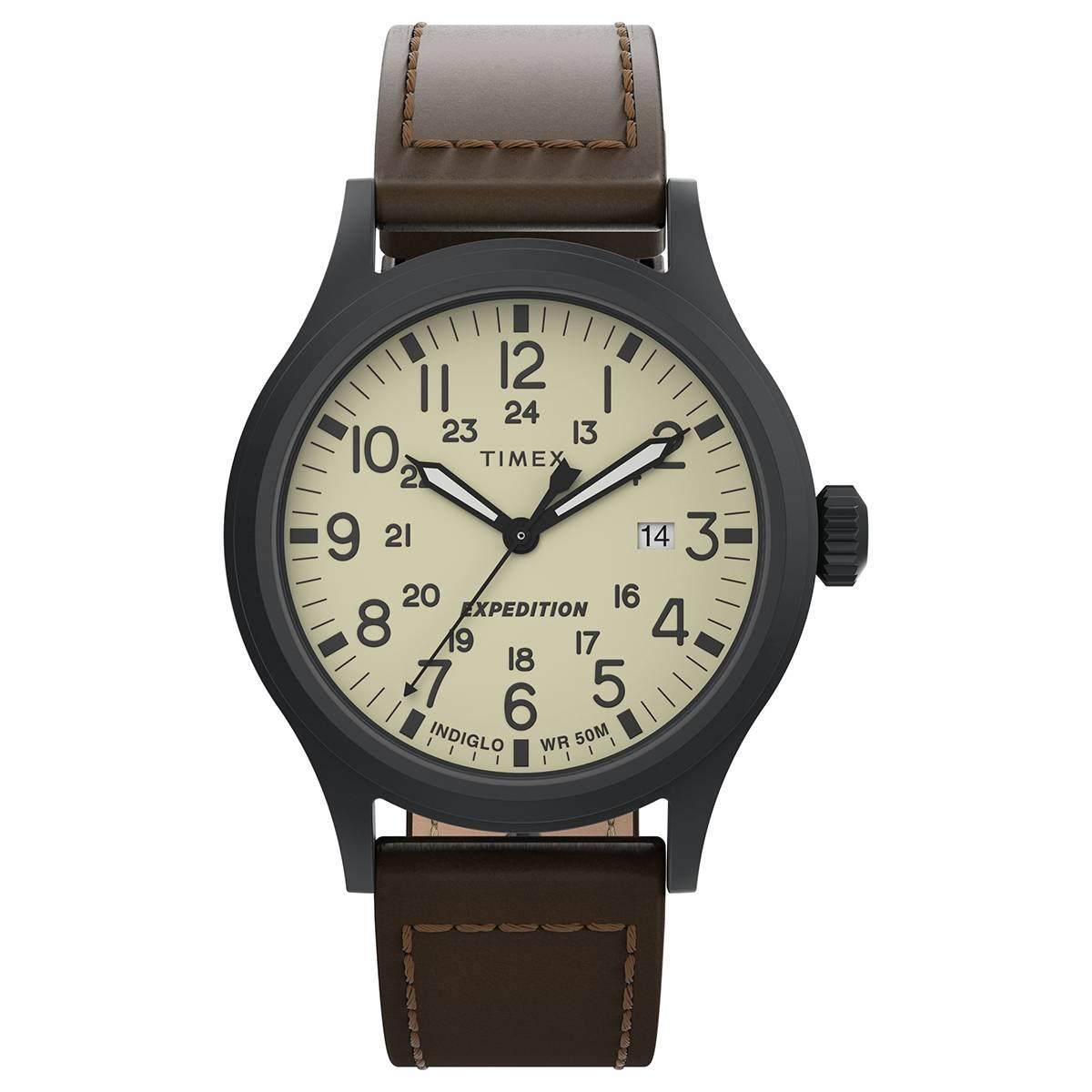 Click here for Mens Timex(R) Expedition Scout Leather Strap Watch... prices