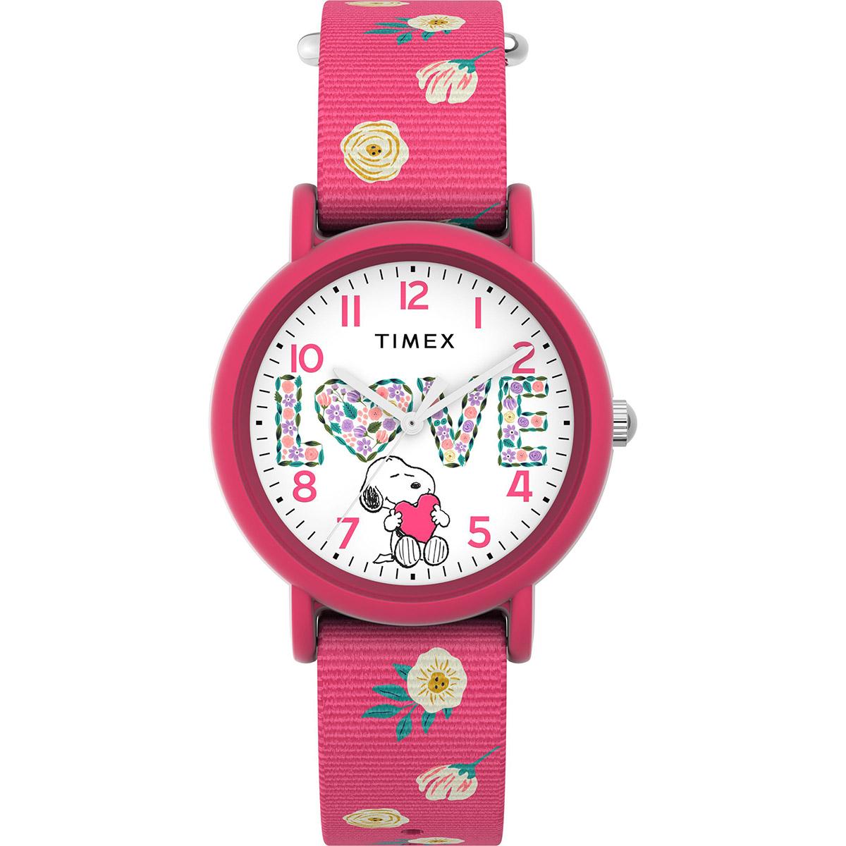 Click here for Timex(R) Peanuts(R) Color Rush Floral Fabric Strap... prices