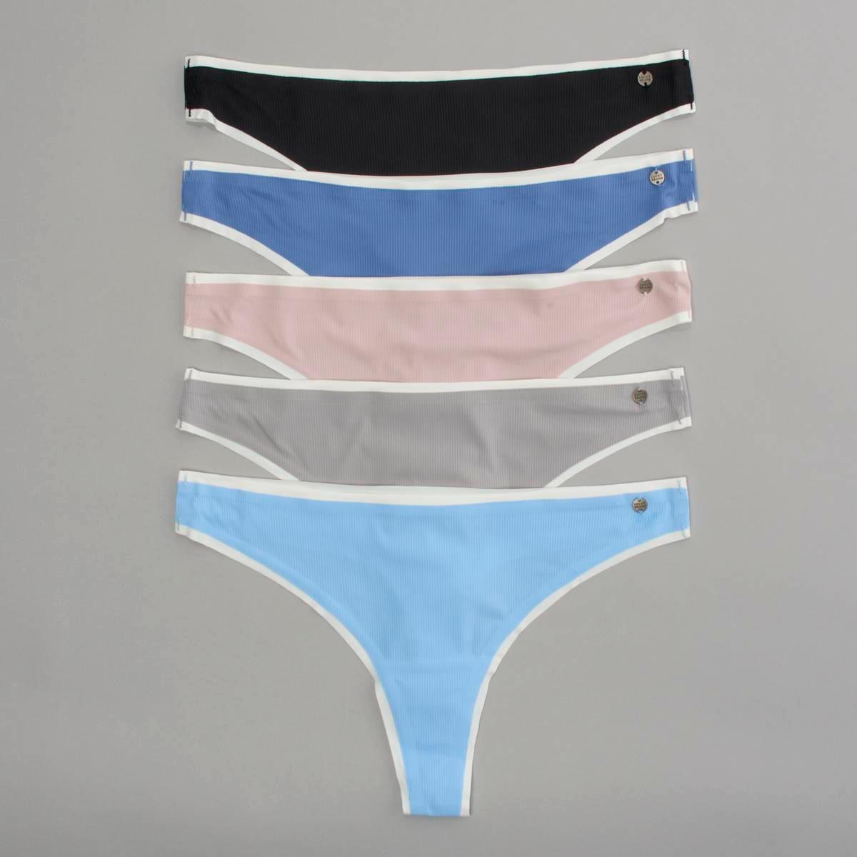 Click here for Womens Lucky Brand 5pk. Rib Laser Cut Thong Pantie... prices