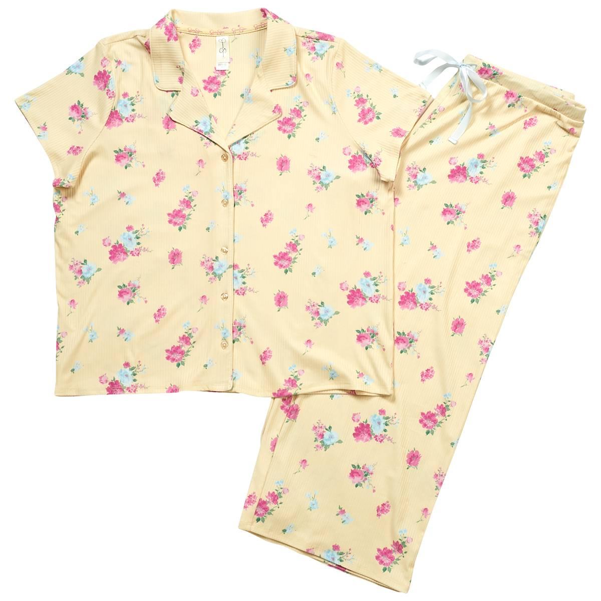 Click here for Womens Jessica Simpson Short Sleeve Floral Rib Cap... prices