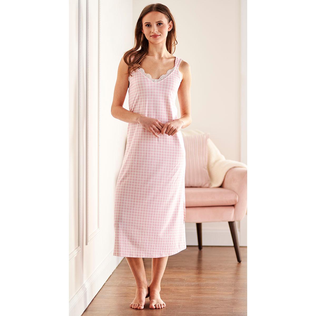 Click here for Plus Size Jessica Simpson Gingham Nightgown w/ Lac... prices