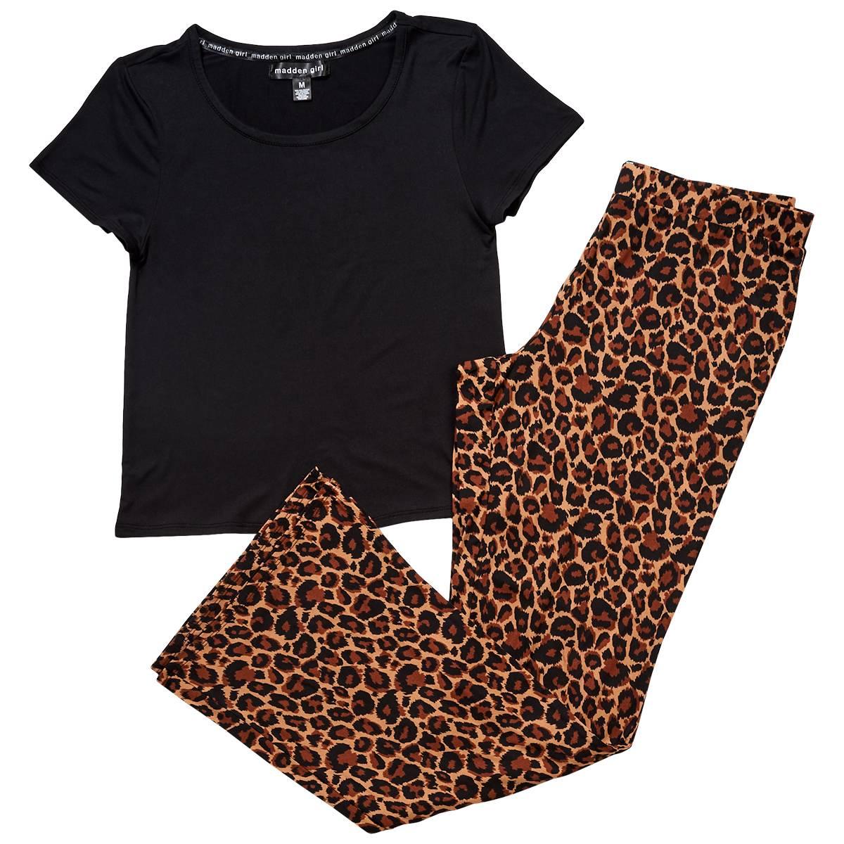 Click here for Juniors Madden Girl Solid Top & Leopard Bottoms Pa... prices