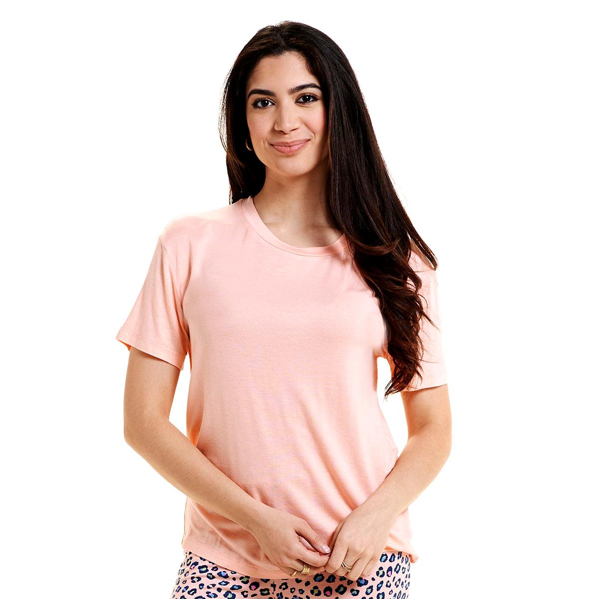Click here for Womens Dollhouse Short Sleeve Solid Crew Neck Paja... prices