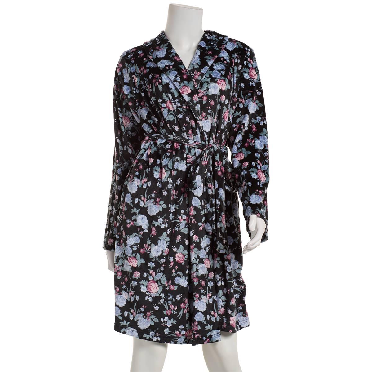 Click here for Petite Jessica Simpson Aris Roses Velour Shawl Col... prices