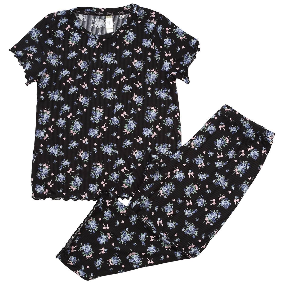 Click here for Plus Size Jessica Simpson Short Sleeve Floral Ribb... prices