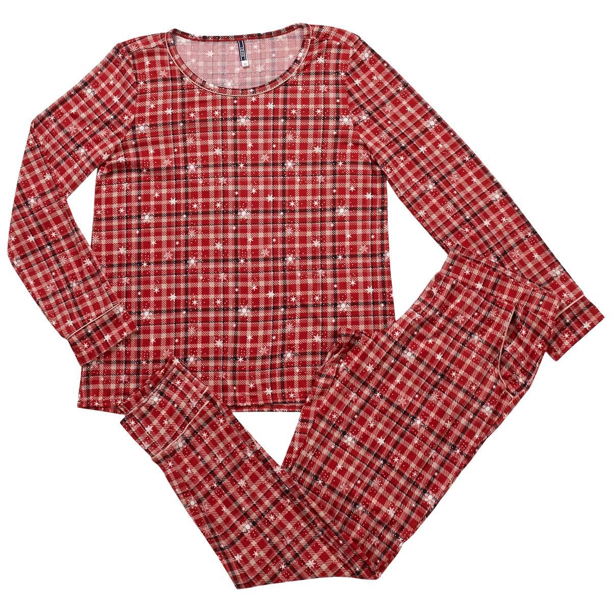 Click here for Womens Izod Long Sleeve Plaid Snowflake Pajama Set prices