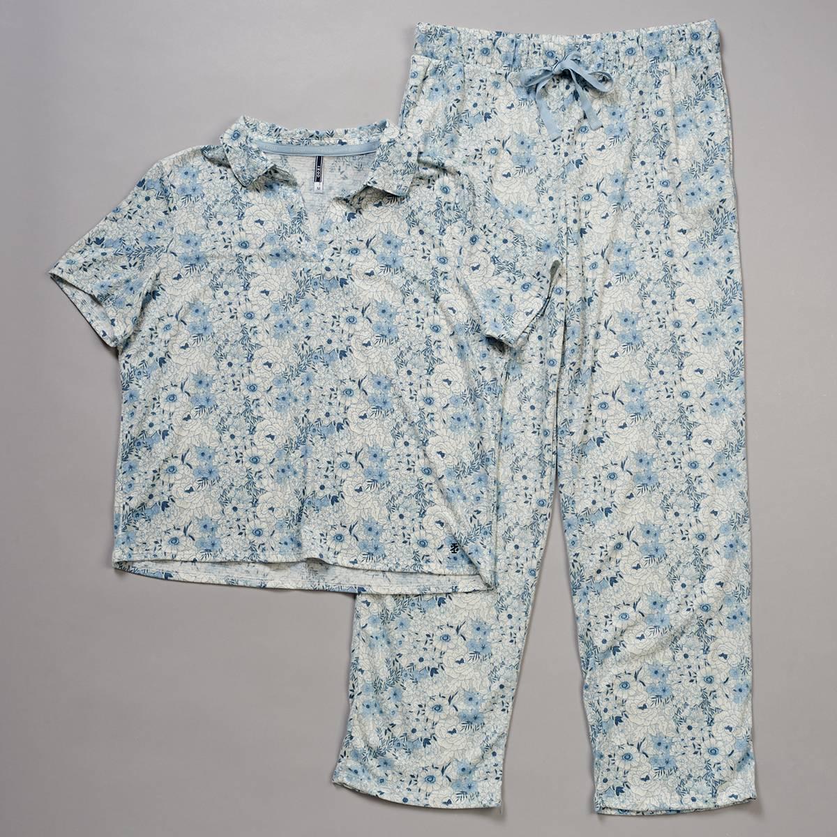Click here for Womens Izod Short Sleeve Crinkled Floral Pajama Se... prices