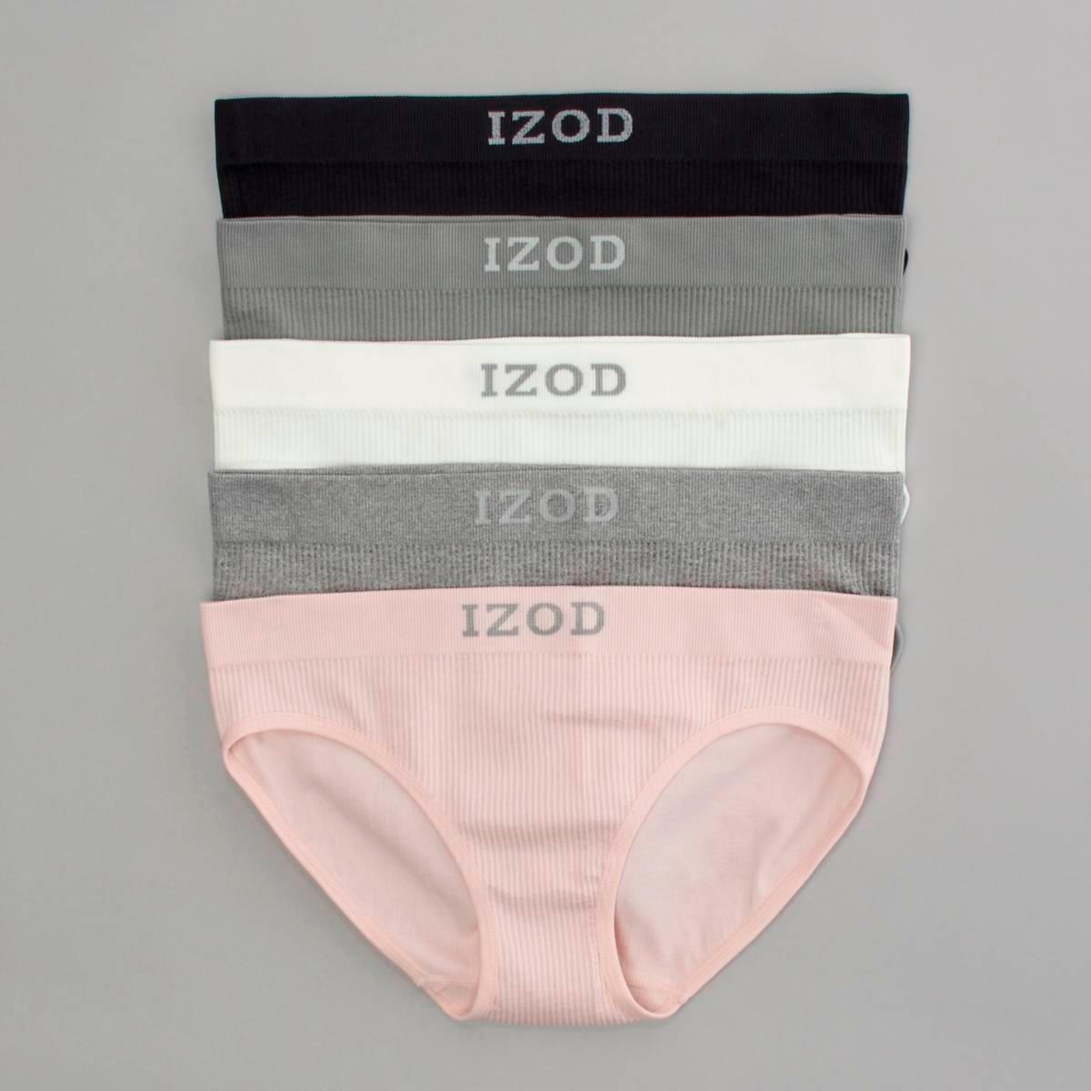 Click here for Womens IZOD 5PK Ribbed Seamless Jacquard Hipster P... prices