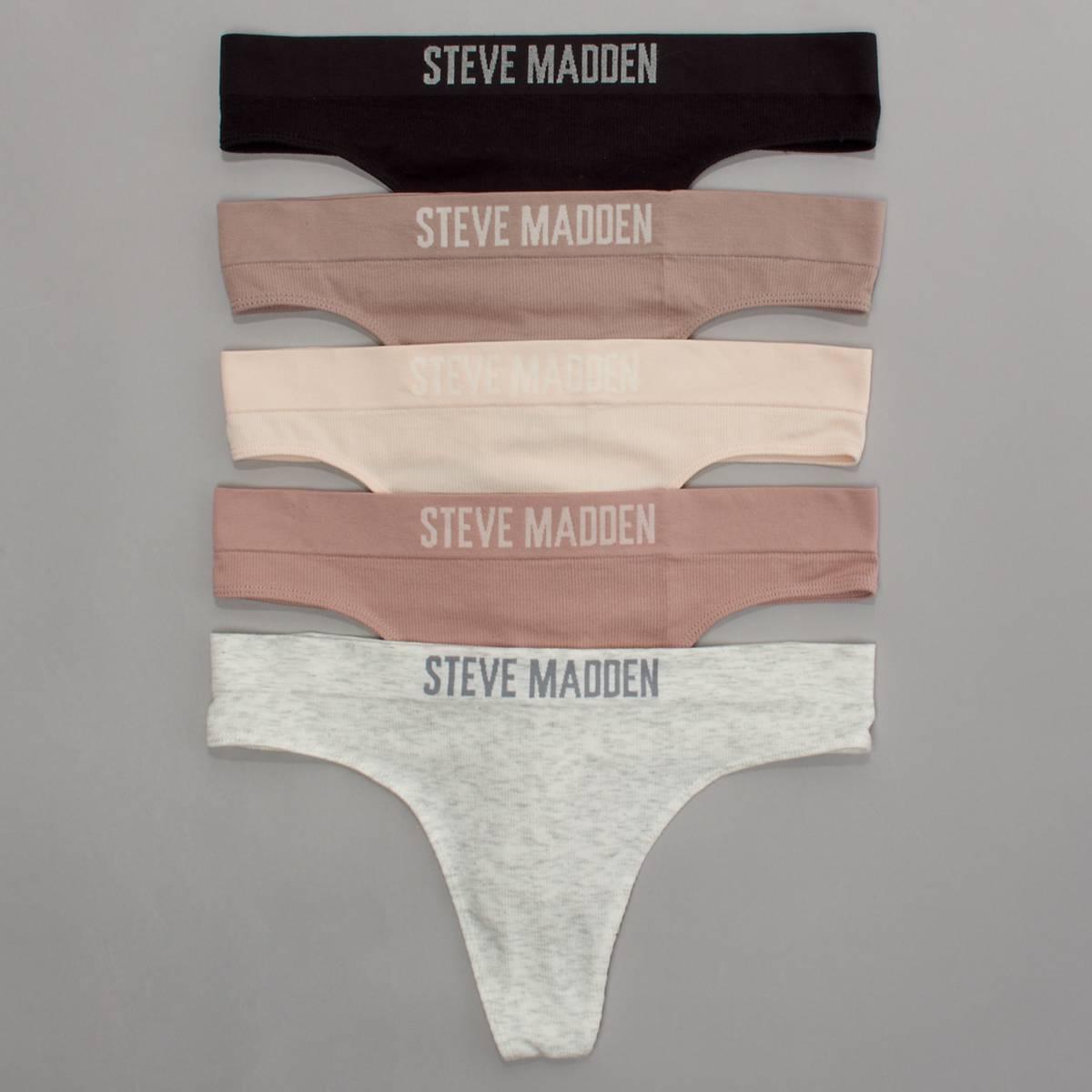 Click here for Womens Steve Madden 5pk. Ribbed Knit Thong Panties... prices