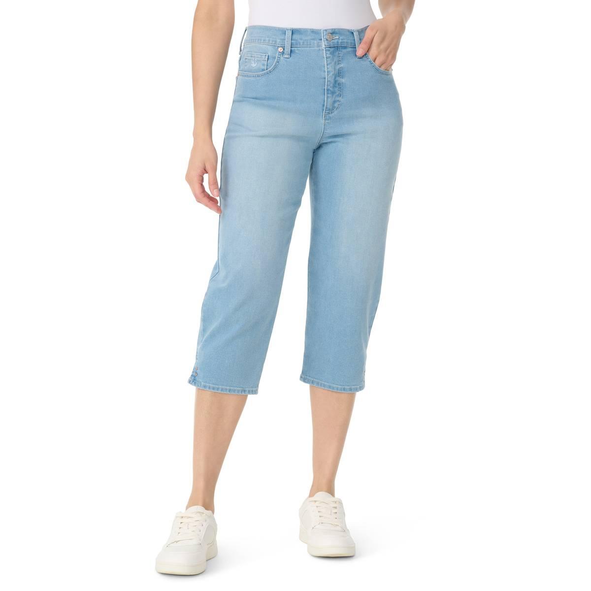 Click here for Petite Gloria Vanderbilt Amanda Split Hem Denim Ca... prices