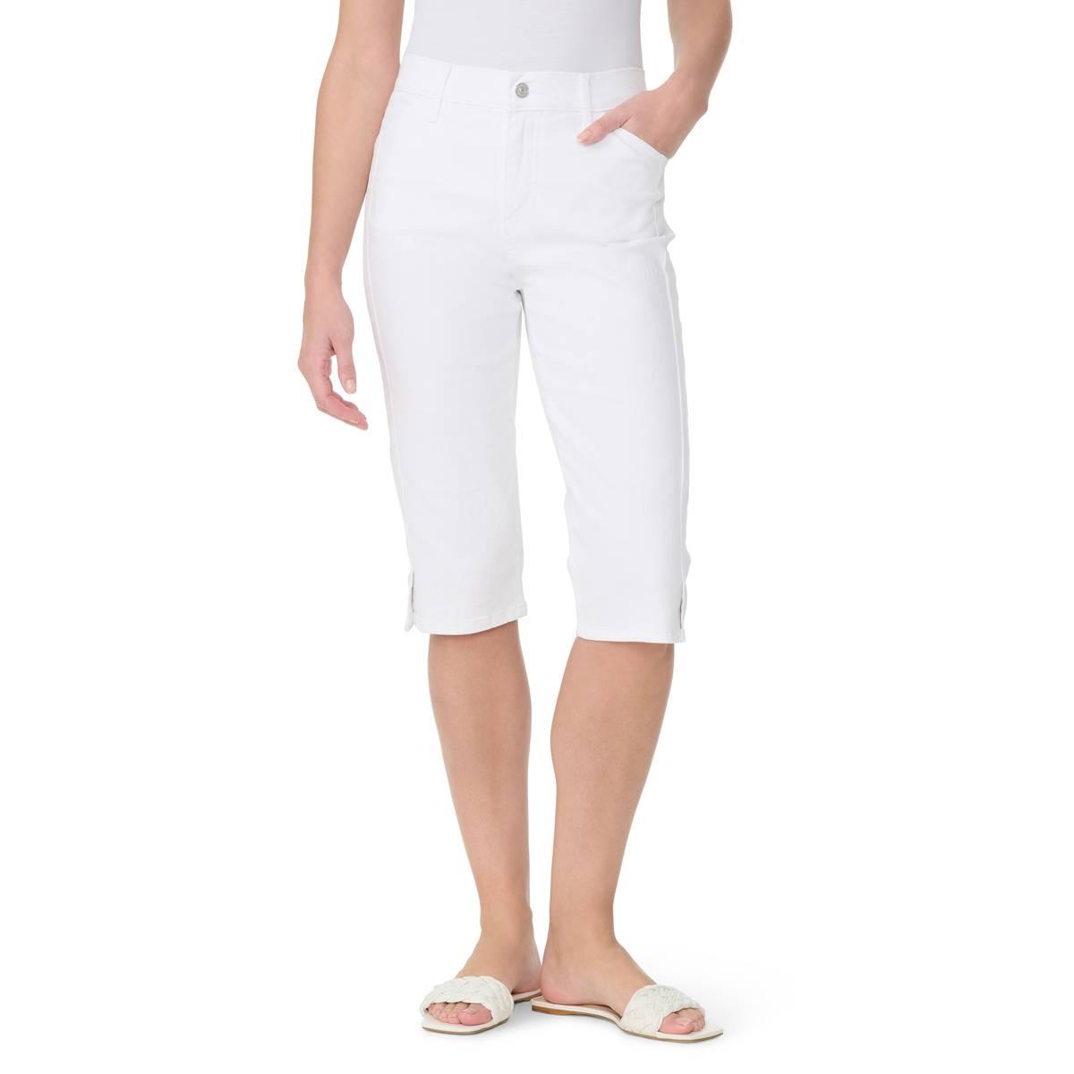 Click here for Petite Gloria Vanderbilt Dalia Seamed Solid Capris... prices