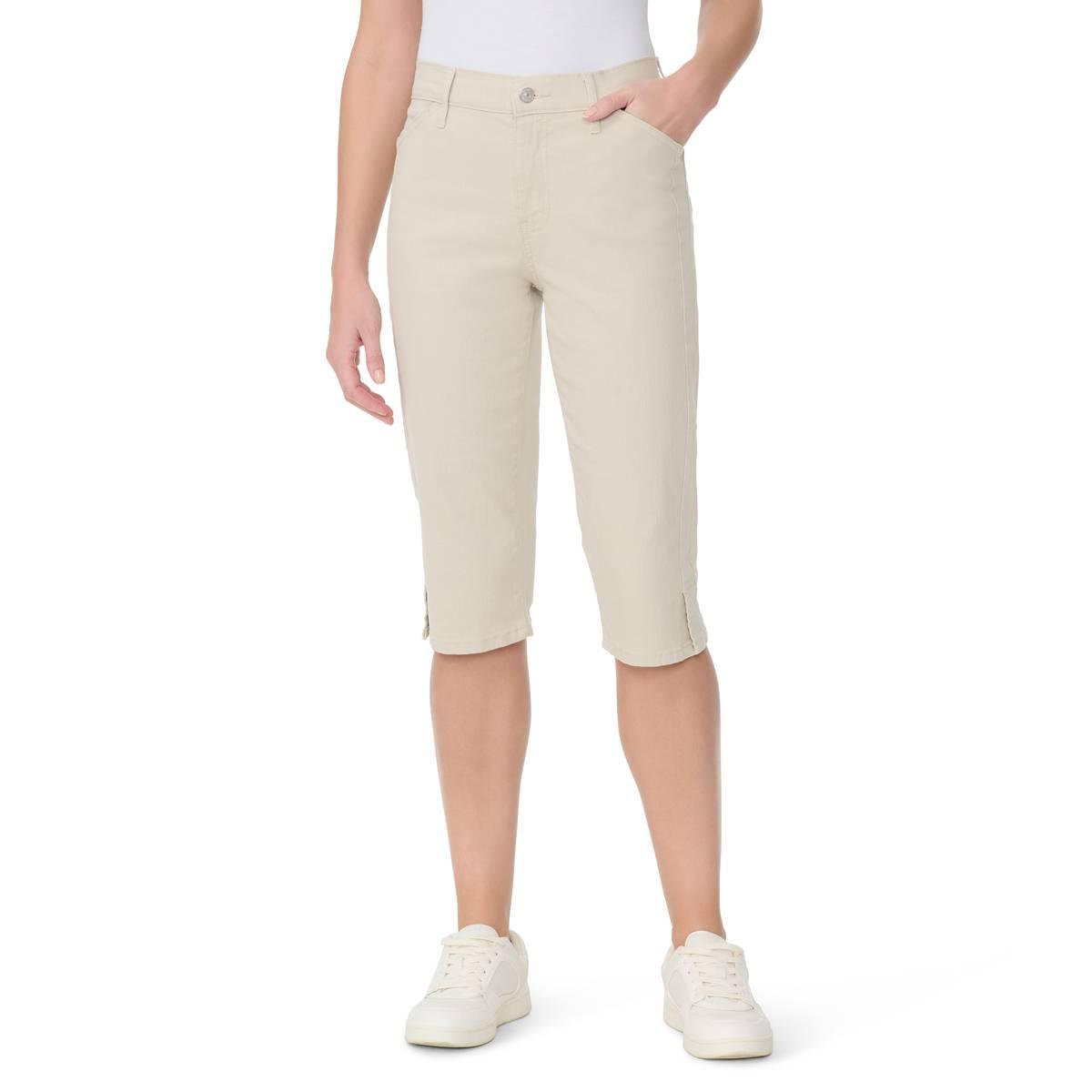 Click here for Womens Gloria Vanderbilt Dalia Solid Capris with S... prices