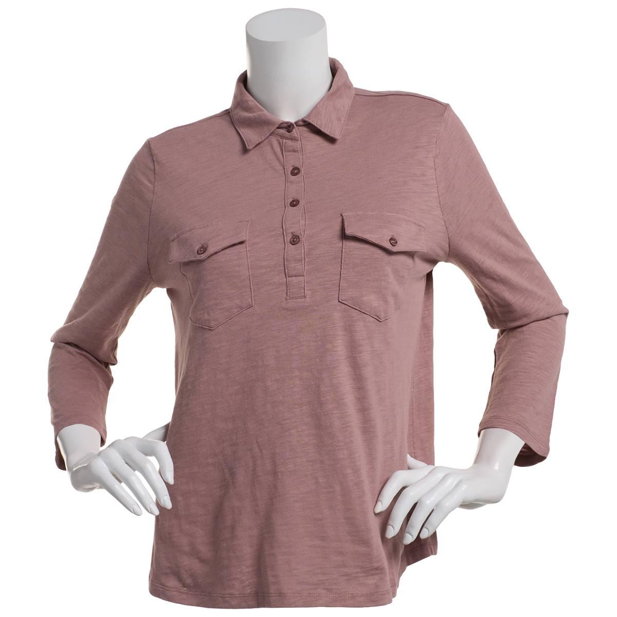 Click here for Womens Gloria Vanderbilt Slub Jersey 2 Pocket Henl... prices