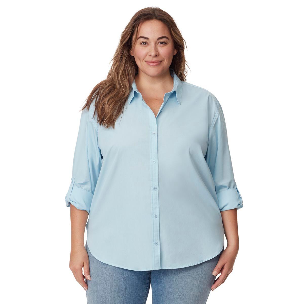 Gloria Vanderbilt Plus Size Amanda Shirt - Pale Sky