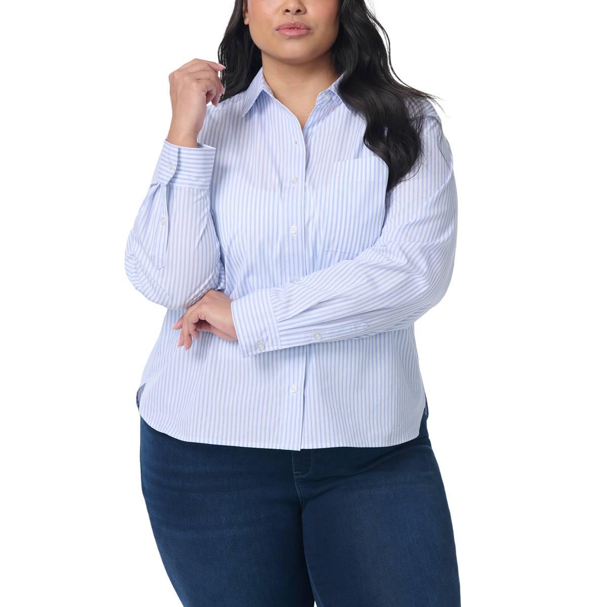 Click here for Plus Size Gloria Vanderbilt Livia Stripe Casual Bu... prices
