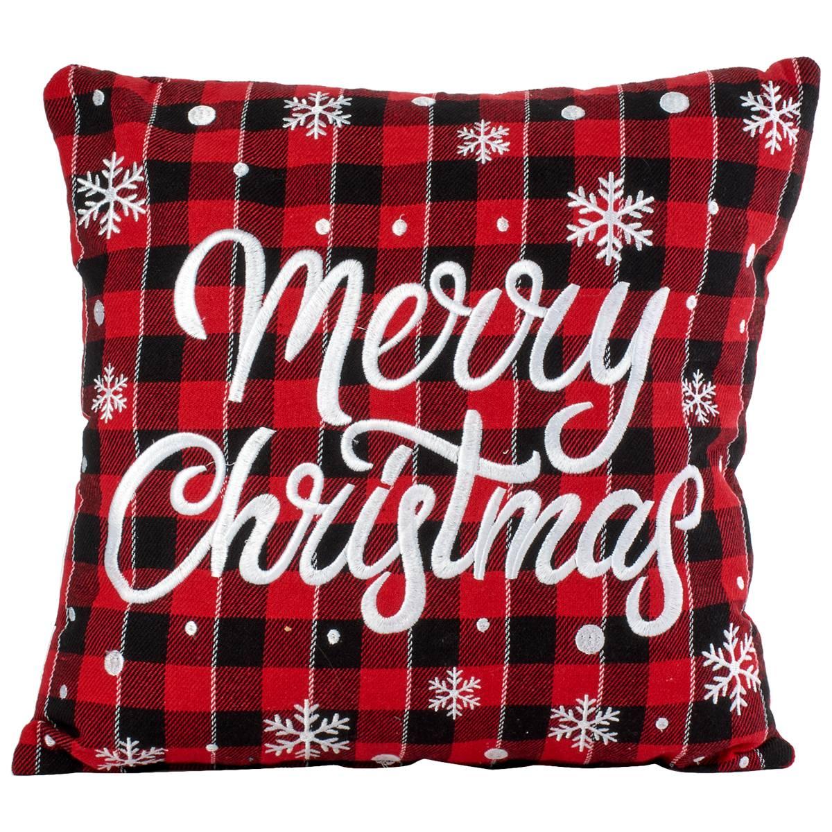 Click here for Merry Christmas Plaid Decorative Pillow - 18x18 prices