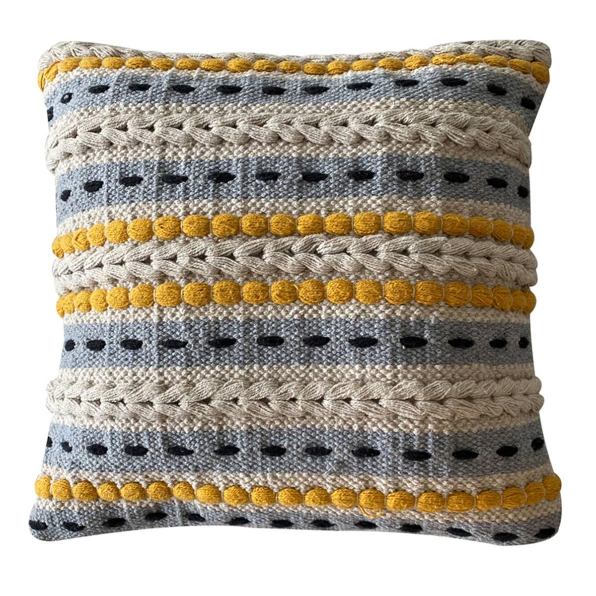 Click here for Harper Loft Malta Cotton Blue Decorative Throw Pil... prices