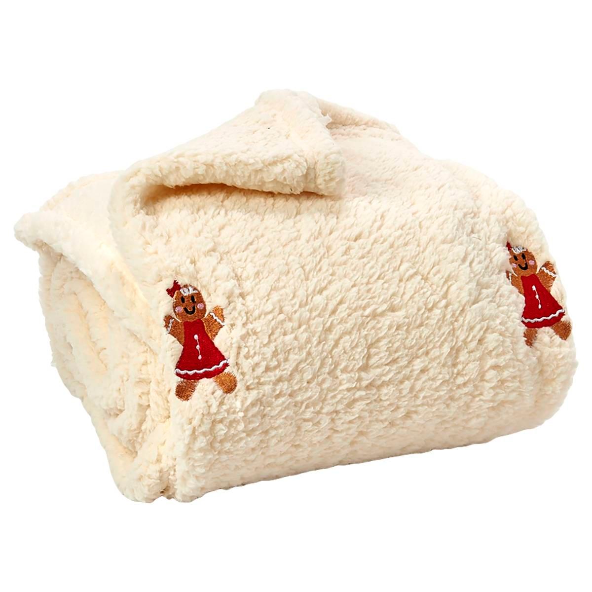 Click here for Mountain Ridge Holiday Gingerbread Embossed Sherpa... prices