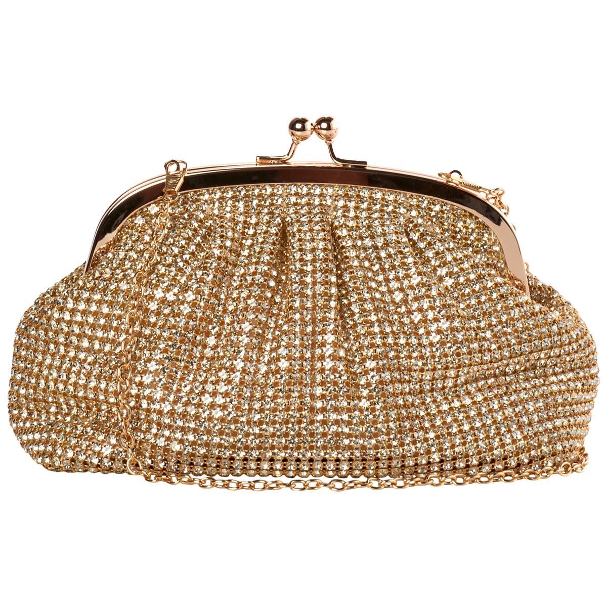 Click here for Jessica McClintock Elsie Rhinestone Mesh Clutch wi... prices