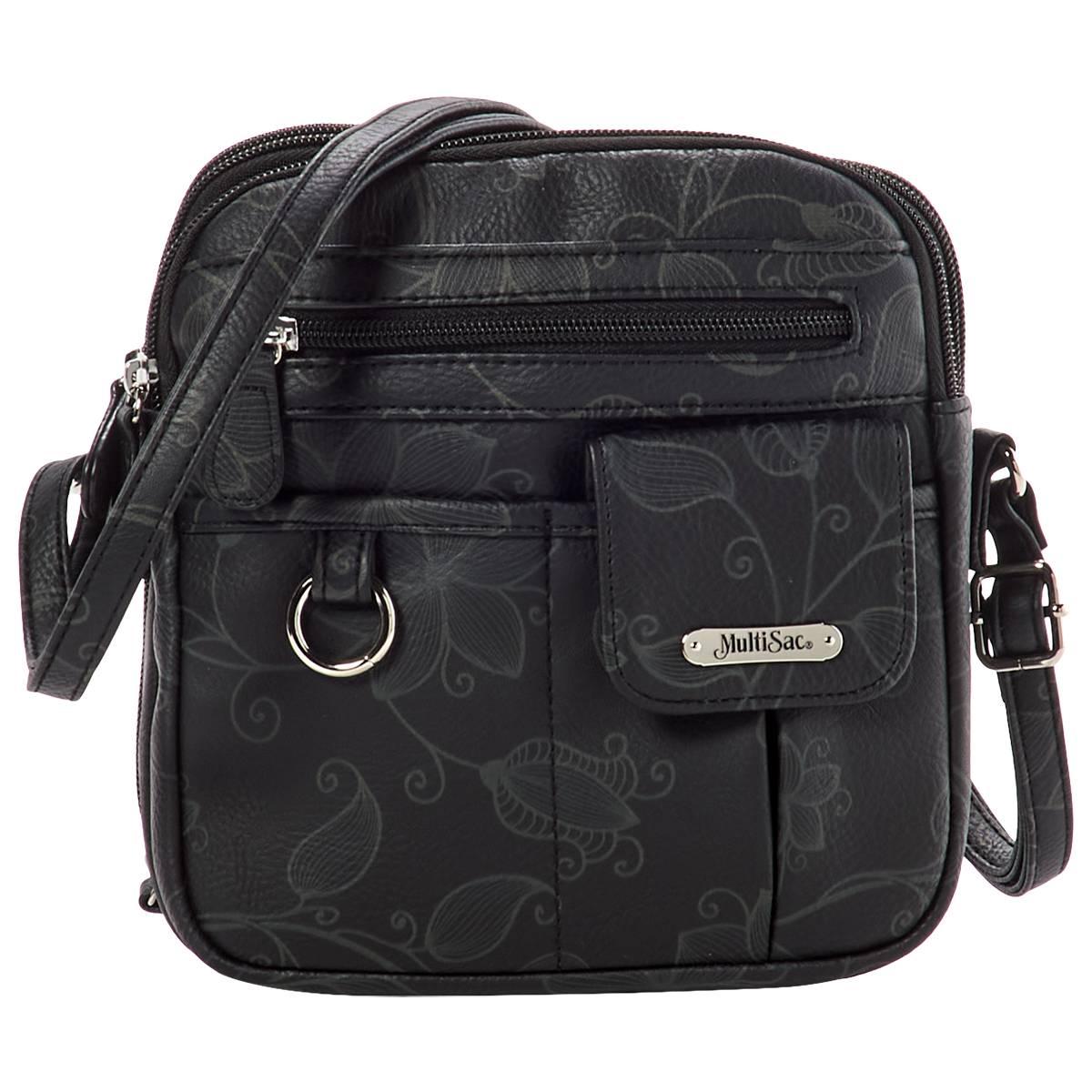 Click here for MultiSac North/South Black Floral Textured Zip-Aro... prices