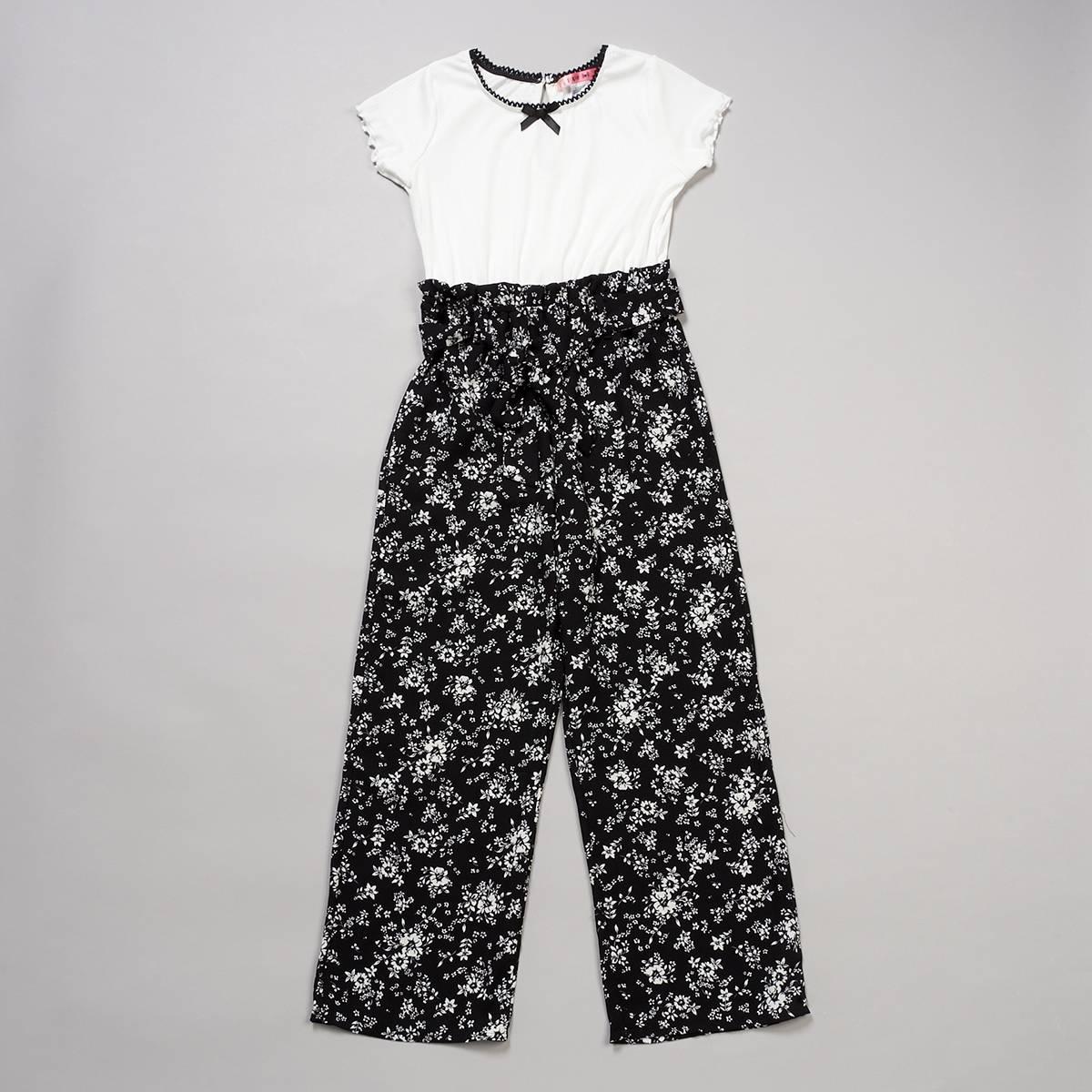 Click here for Girls (7-16) paper doll Solid & Floral Jumpsuit prices
