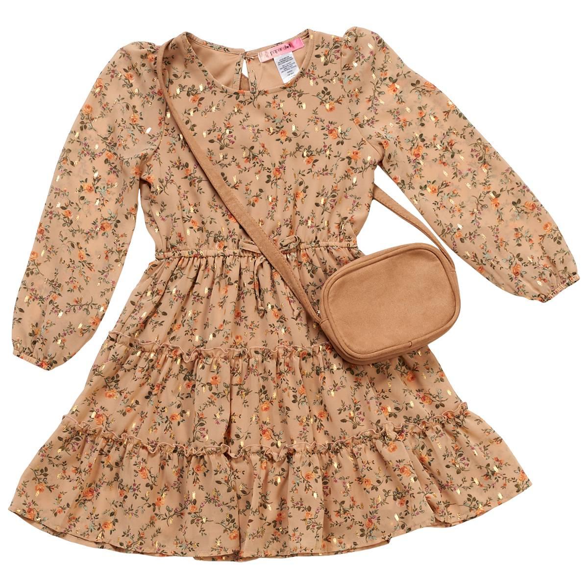 Click here for Girls (7-12) paper doll Long Sleeve Floral Tiered... prices