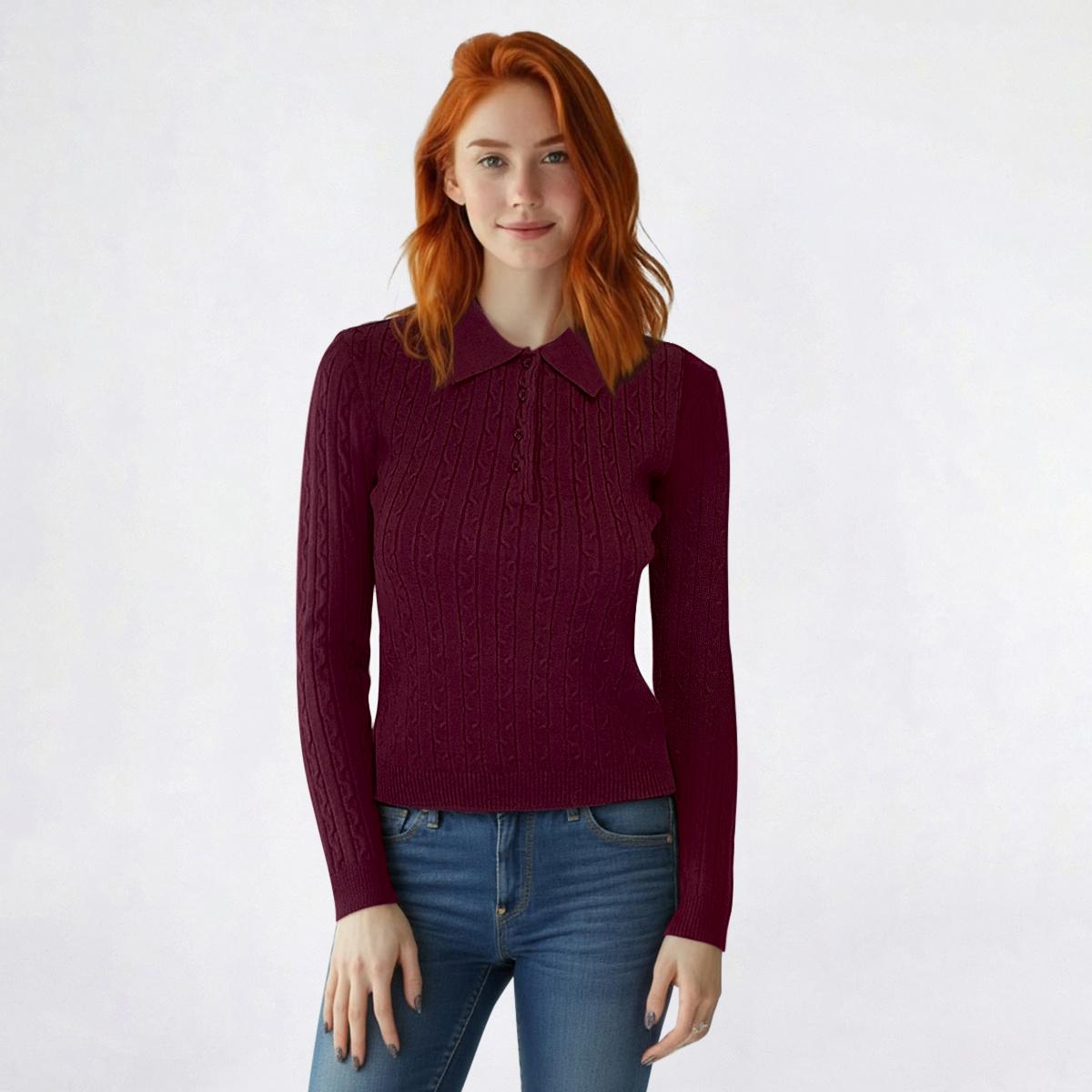 Click here for Juniors Love Tree Cable Knit Fitted Polo Sweater prices