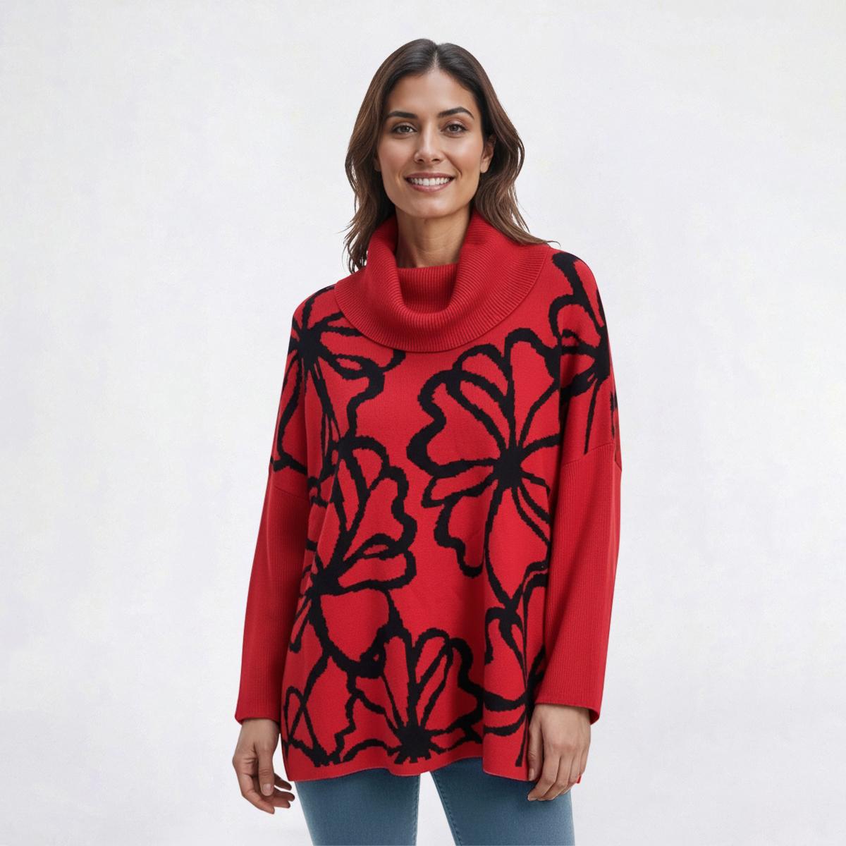 Click here for Womens Tint & Shadow Stencil Floral Sweater prices