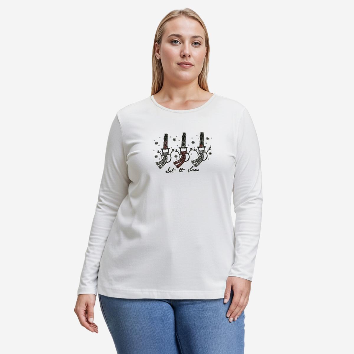 Click here for Plus Size MCCC Sportswear Long Sleeve Snowmen Holi... prices
