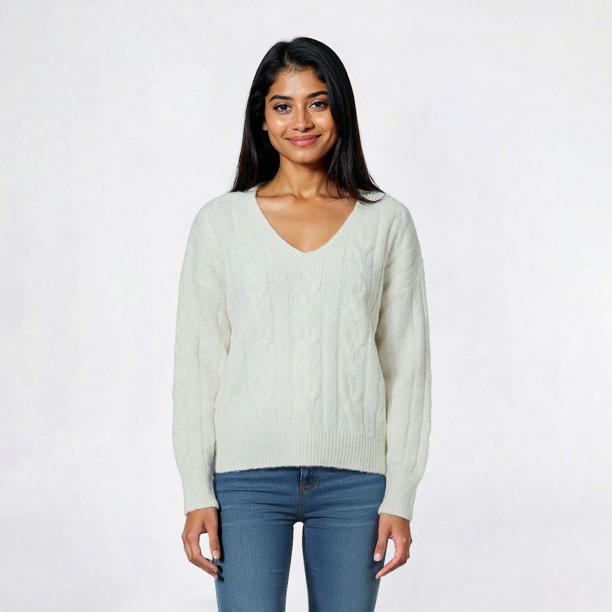 Click here for Juniors Madden Girl Sponge Cable Drop Shoulder V-N... prices