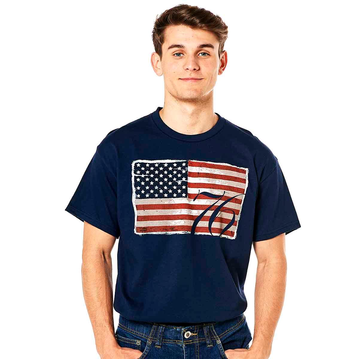 Click here for Mens Big & Tall Home of the Brave Vintage Flag 76... prices
