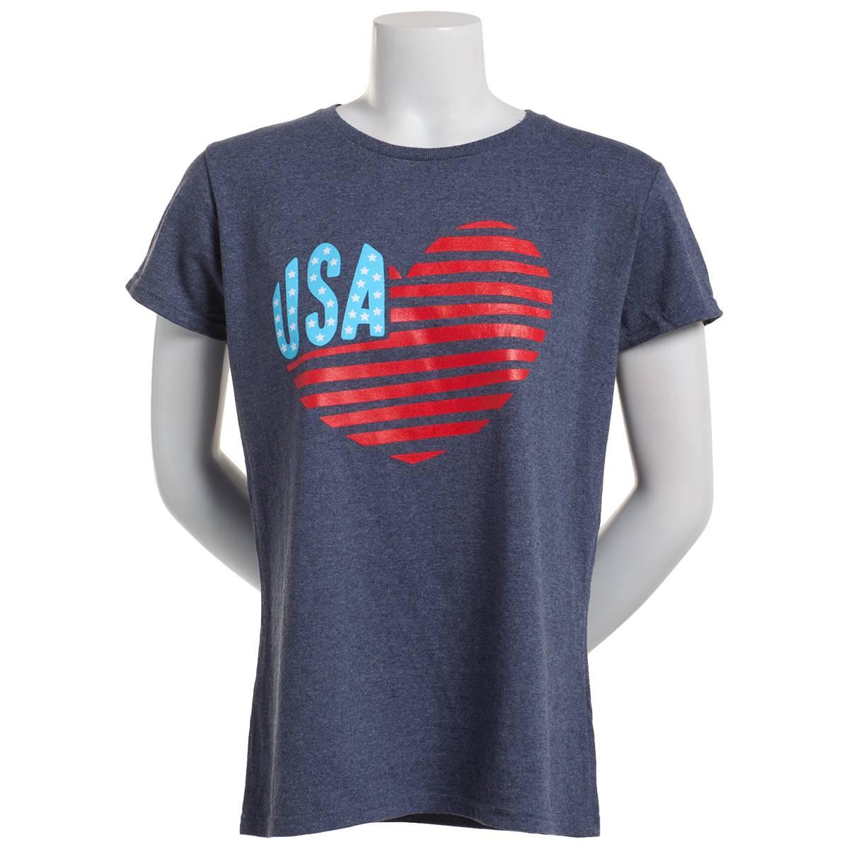 Click here for Womens Home of the Brave USA Quilted Heart Tee prices
